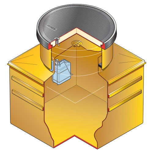 1.2m (48″) Square Sump, Round Cover