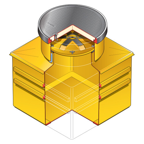 1.2m (48″) Square Sump, Round Cover